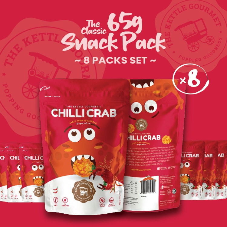 Shop By Category :: Snacks :: Chilli Crab Snack Monsters Popcorn (8 x 65g)